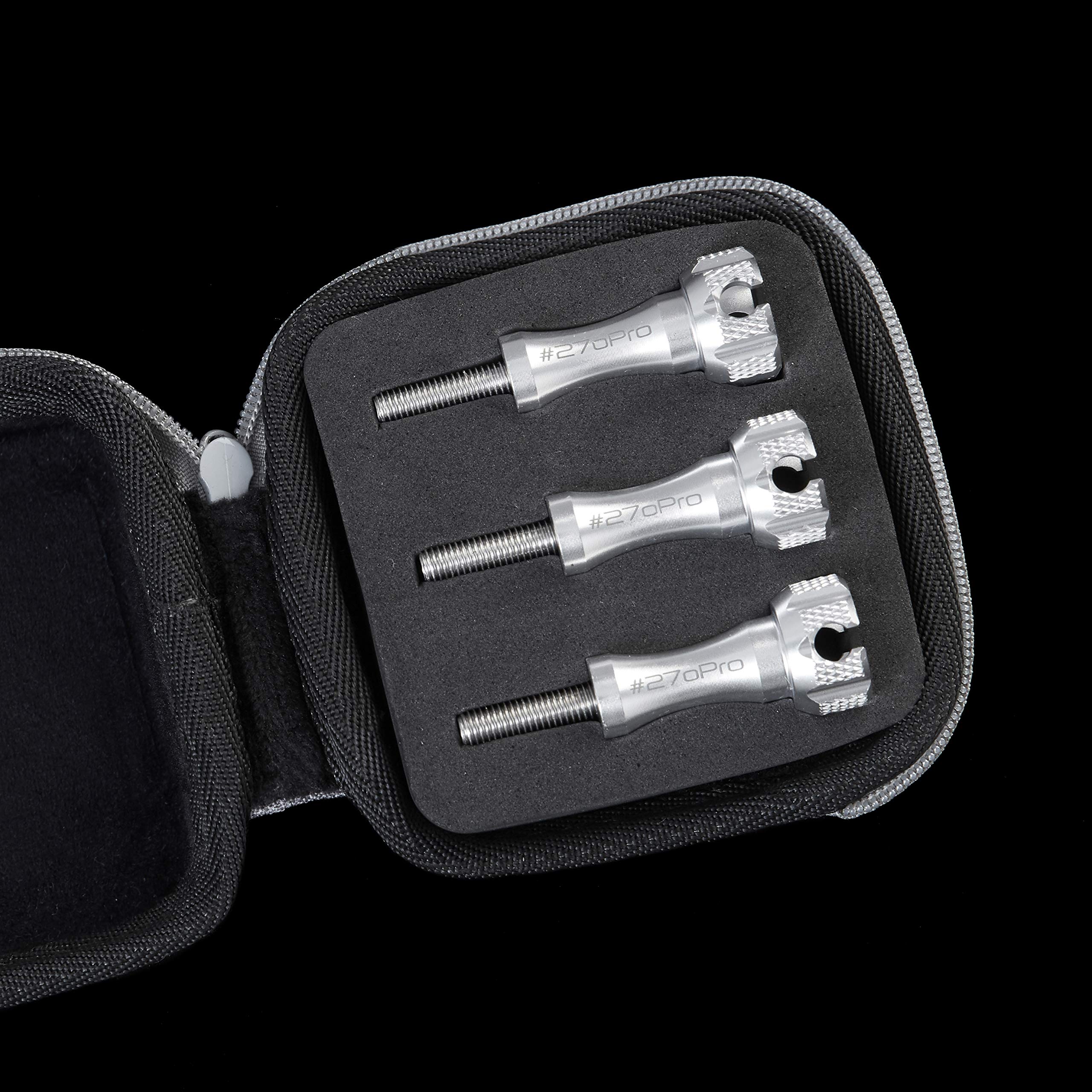 #270Pro | Intuitive Smart Screws & Mini Storage Bag | Tighten for GoPro securely Patented Aluminum Thumb Screw Prevents from Shifting on high-Speed Activities