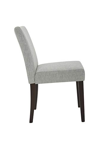Amazon Brand – Stone & Beam Linden Classic Upholstered Dining Chair, 18.9"W, Set of 2, Light Gray