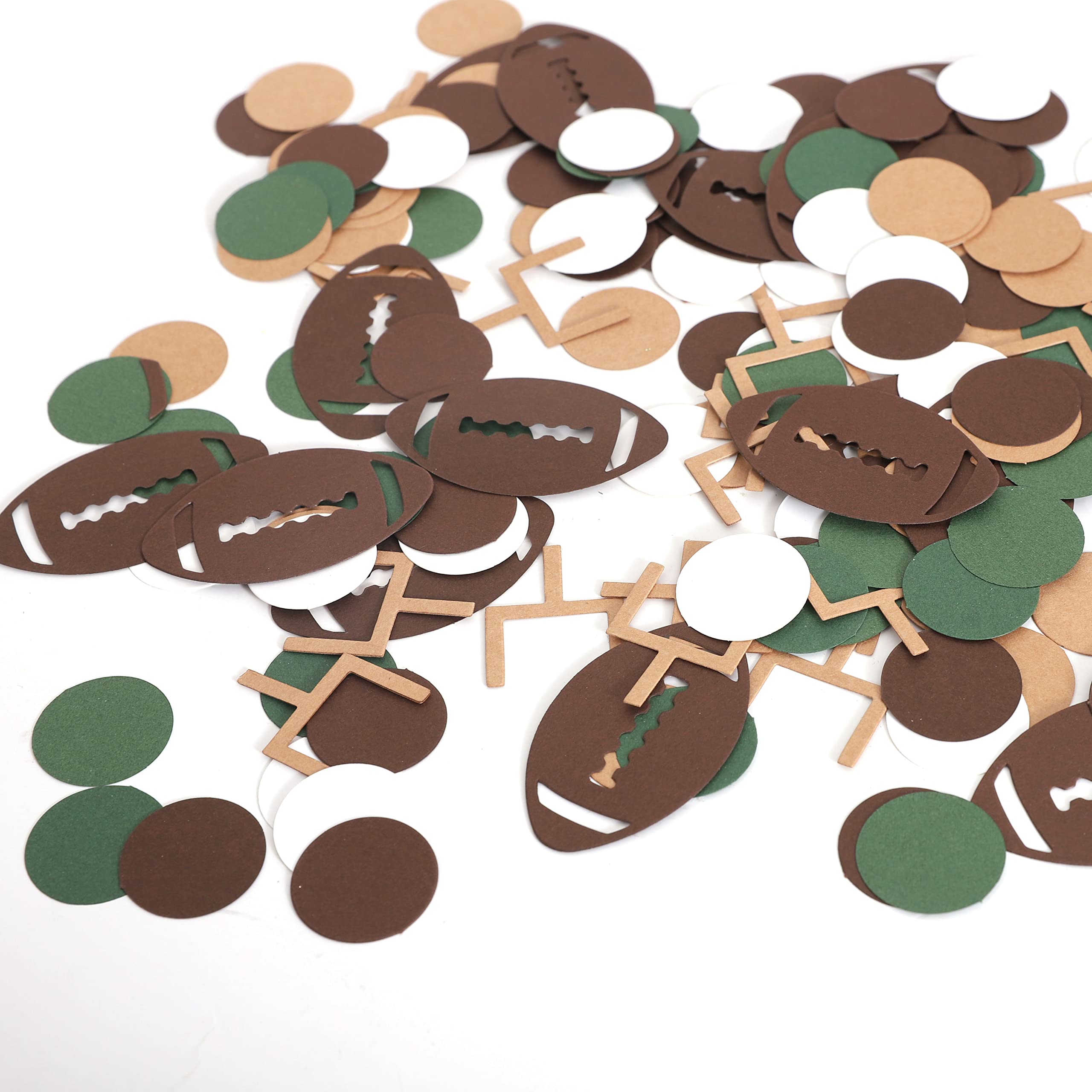 210 Pieces Football Party Table Confetti - First Year Dow,Baby Shower Sport Game Day Party Supplies,Superbowl Party Decorations,First Touch Down,Baby Boy,Brown Olive,First Year Down Football Birthday