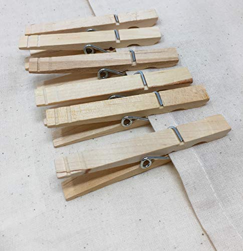 Nickanny's Cotton Apron, Clothesline, and Natural Heavy Duty Wood Clothespins w/Metal Spring Set (Apron Pins)