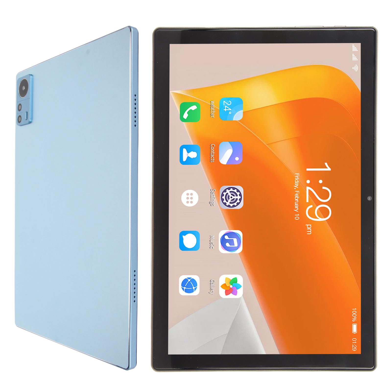 10.1 Inch 8GB 256GB Tablet, 8 Core CPU, 5G WiFi, 4G Network, Keyboard Case, 100-240V, Blue, with BT Keyboard Case (US Plug)