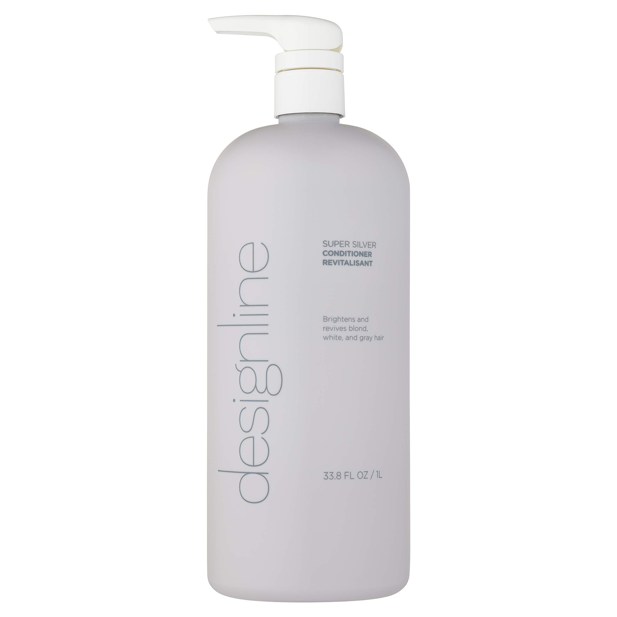 DESIGNLINE Super Silver Conditioner - Regis Restores Moisture to Boost Color Brilliance for Blonde, Grey, and White Hair and Strengthens, Detangles, and Improves Elasticity (33.8 oz.)