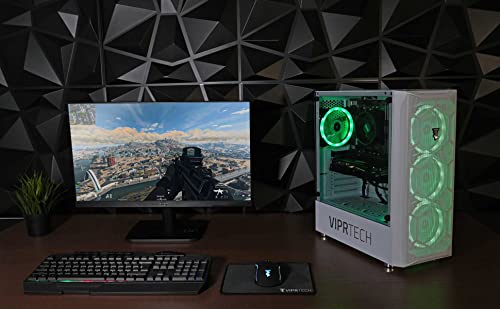 ViprTech Avalanche Gaming PC - AMD Ryzen 5 (12-LCore), AMD RX 580 8GB, 16GB DDR4 3200, 512GB NVMe SSD, 700w PSU, VR-Ready, RGB, WiFi, Prebuilt Computer Desktop Tower White