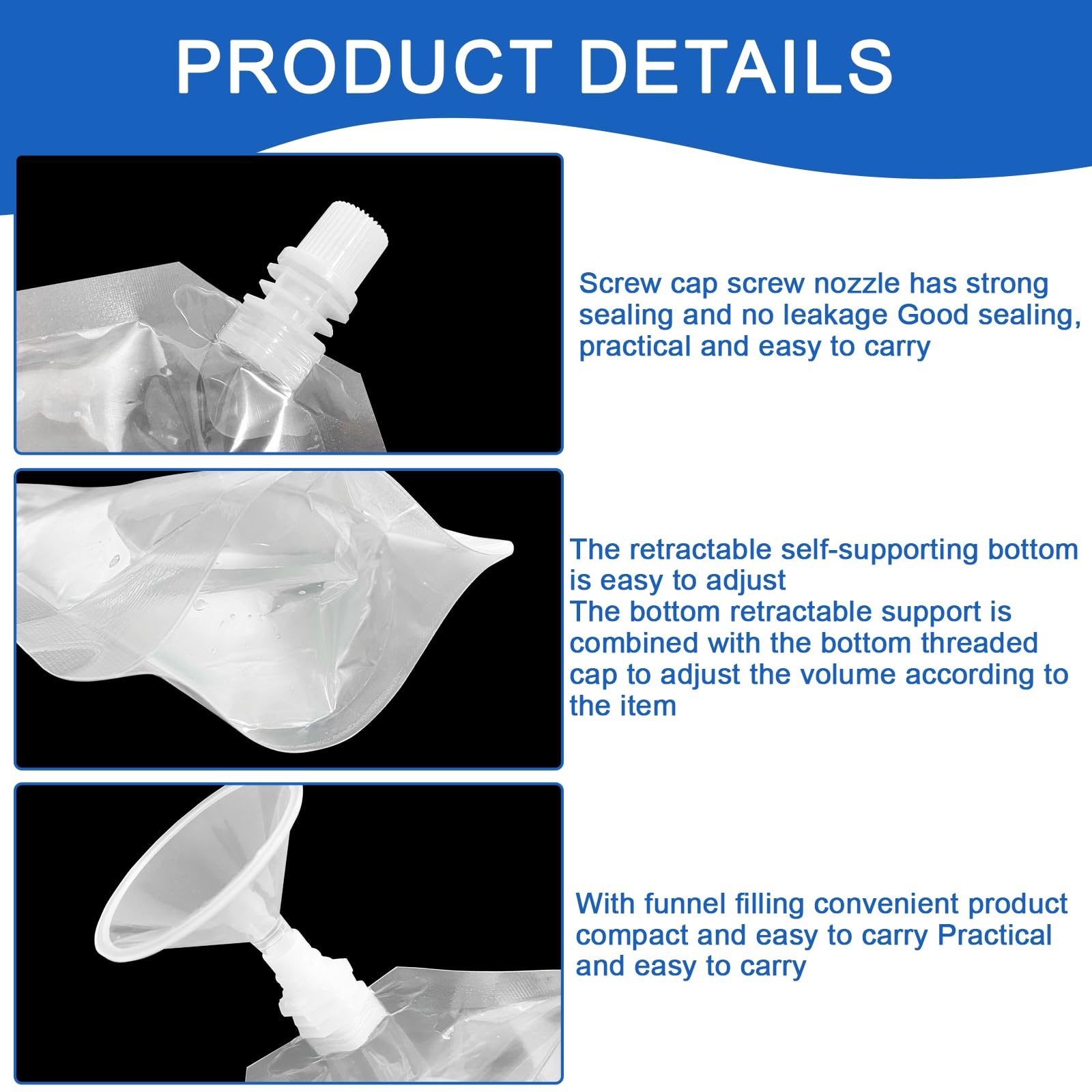 100 Pcs Plastic Flasks Reusable Concealable and Reusable Drink Pouches Cruise Sneak Flask for Travel Rum Runner Juice Travel Plastic Drink Bags(8 oz)
