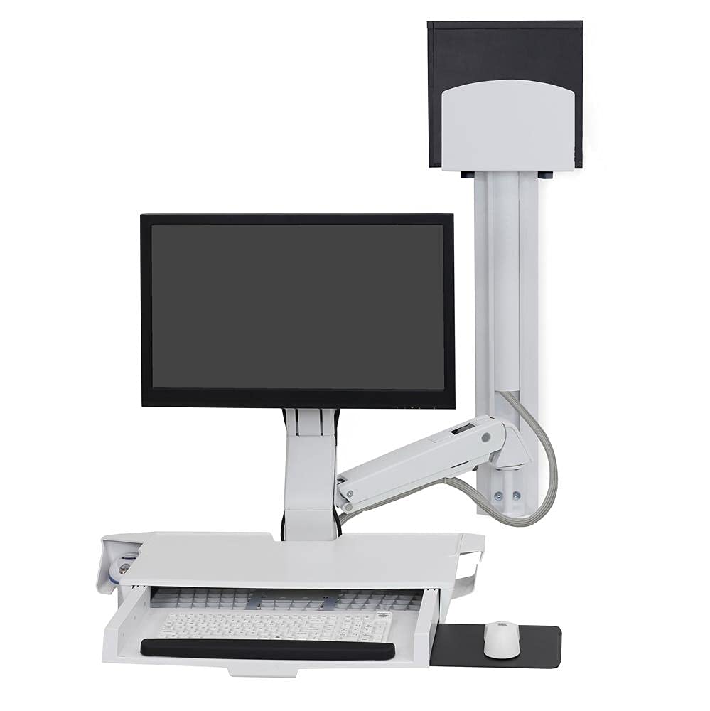 Ergotron StyleView Wall Mount for Monitor, Keyboard, Bar Code Scanner, CPU, Mouse - White - 1 Display(s) Supported24 Screen Support - 31.97 lb Load Capacity - 75 x 75, 100 x 100 VESA Standard
