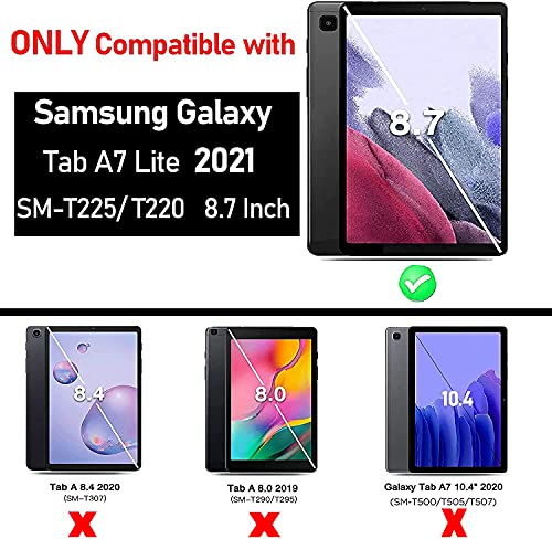 MENZO Samsung Galaxy Tab A7 Lite 8.7-inch Case 2021 Release, 3-Layer Shoulder Strap Rugged Protective Case with Holding Strap Rotating Stand for Samsung Galaxy Tab A7 Lite 8.7 (SM-T220/T225),Purple