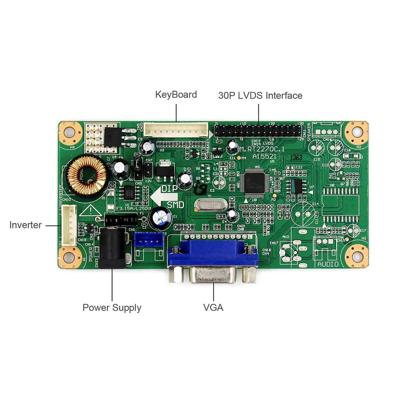 10.1 inch HSD101PWW1 1280x800 40pin IPS LCD Screen and VGA LVDs Controller Board,with Location Holes