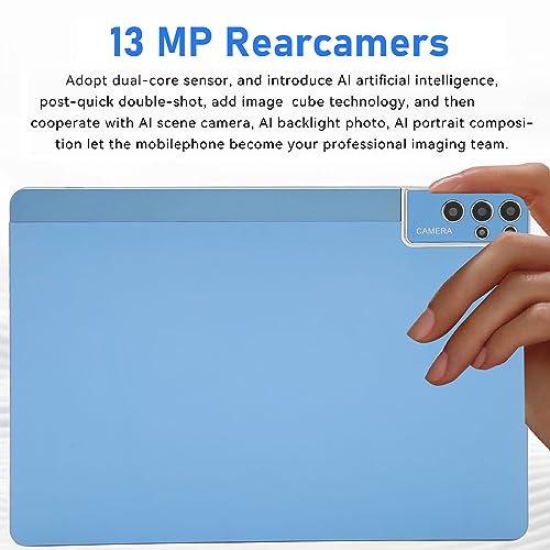 10.1 Inch Android 12 Tablet, 2 in 1 Tablet with Bluetooth Keyboard, Leather Case, TWS Headset, 4GB RAM, 64GB ROM, 5G WiFi, 8800mAh Battery (US Plug)