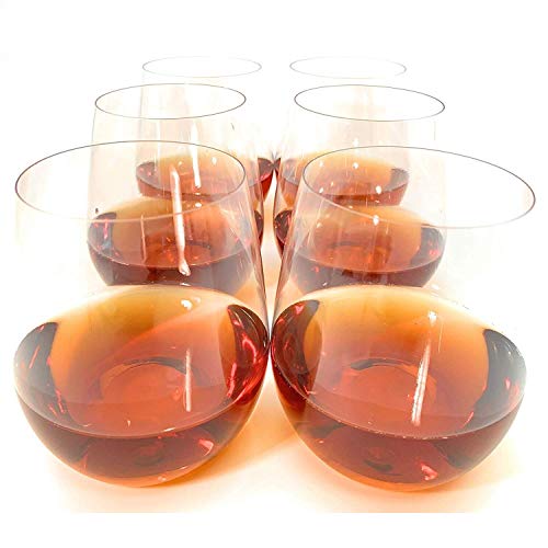 36 piece Stemless Unbreakable Crystal Clear Plastic Wine Glasses Set of 36 (12 Ounces)
