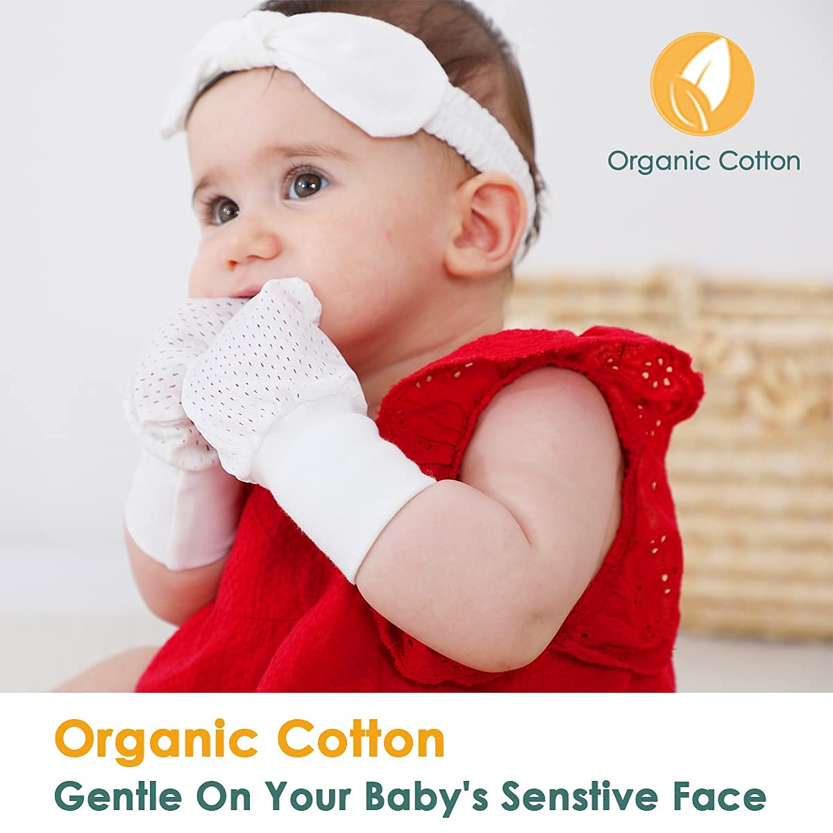 Baby Anti Scratch Mittens - No Scratch Mittens for Boys & Girls (6-12 Months) - 6 Pairs