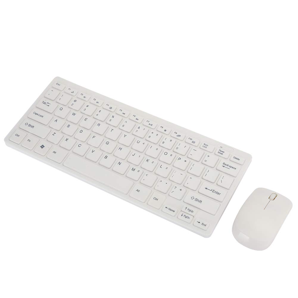 VBESTLIFE Mute Keyboard and Mouse Combo,2.4G Keyboard Mouse Set with Keypad Protector USB Receiver for Notebook Office Gaming Plug and Play(White)