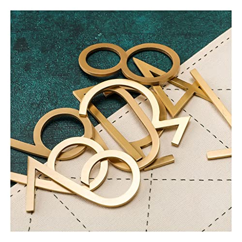 0-9 60mm Golden Brass Numbers, Retro Villa Hotel Door Plates Address Dormitory Room Numbers, DIY Wall Decor, 1pcs (Color : Number 6)