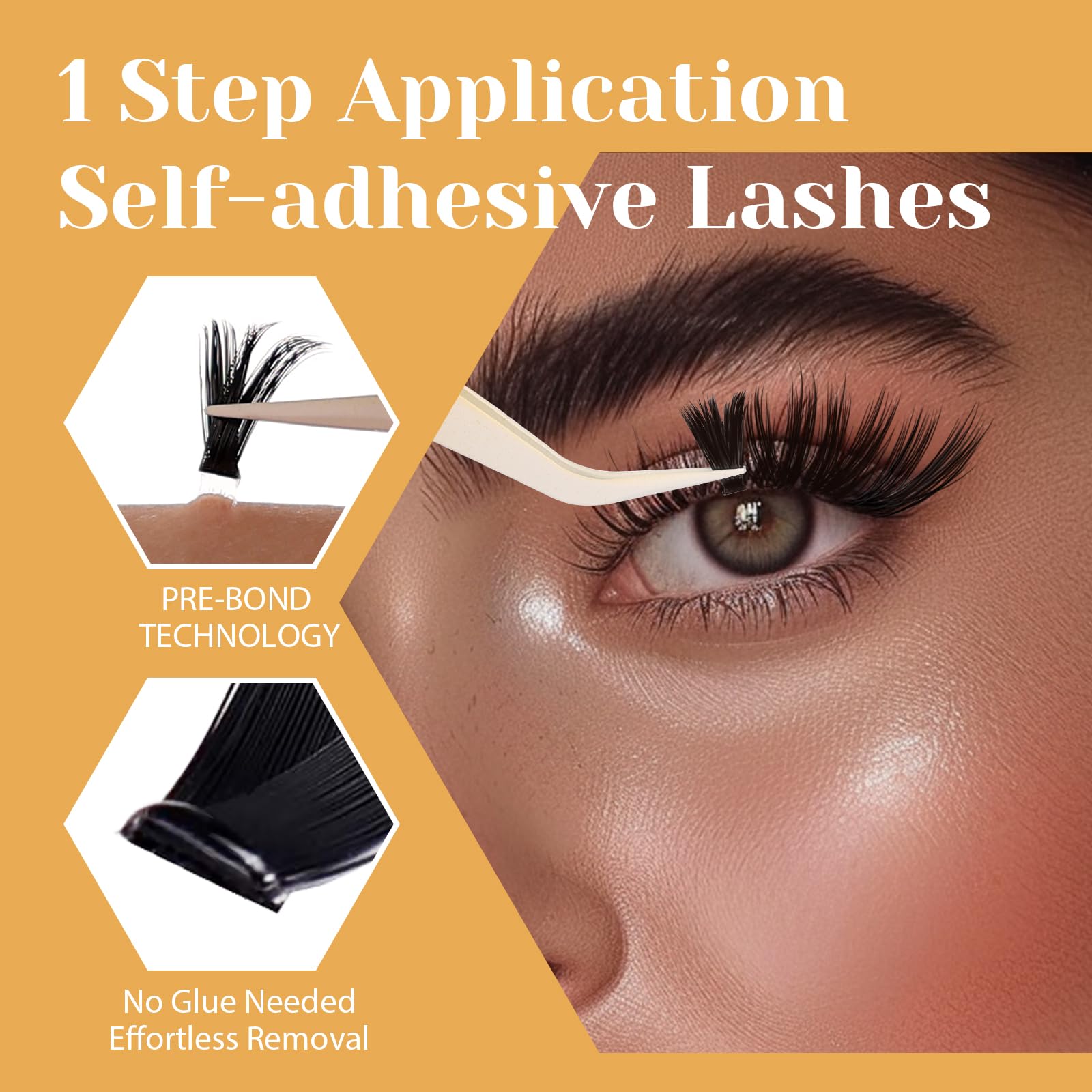 100Pcs Lash Clusters, Mink D Curl DIY Eyelash Extensions, Soft and Lightweight 10-16mm Individual Lashes Cluster, Volume Fluffy Wispy Lashes Band Reusable Professional False Eyelash Clusters