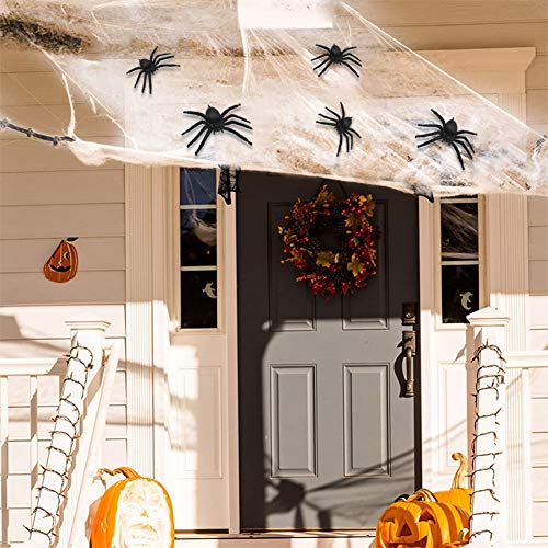 Caritty 50PCS Halloween Realistic Plastic Spider, Fake Spider Prank Prop Joke Toys for Halloween Decorations, Plastic Spiders Halloween, Black Scary Spiders for Kids, Great Party Favors