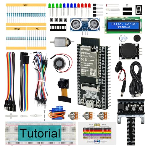 Freenove Super Starter Kit for ESP32-WROVER (Included) (Compatible with Arduino IDE), Onboard Camera Wireless, Python C, 536-Page Detailed Tutorial, 173 Items, 82 Projects