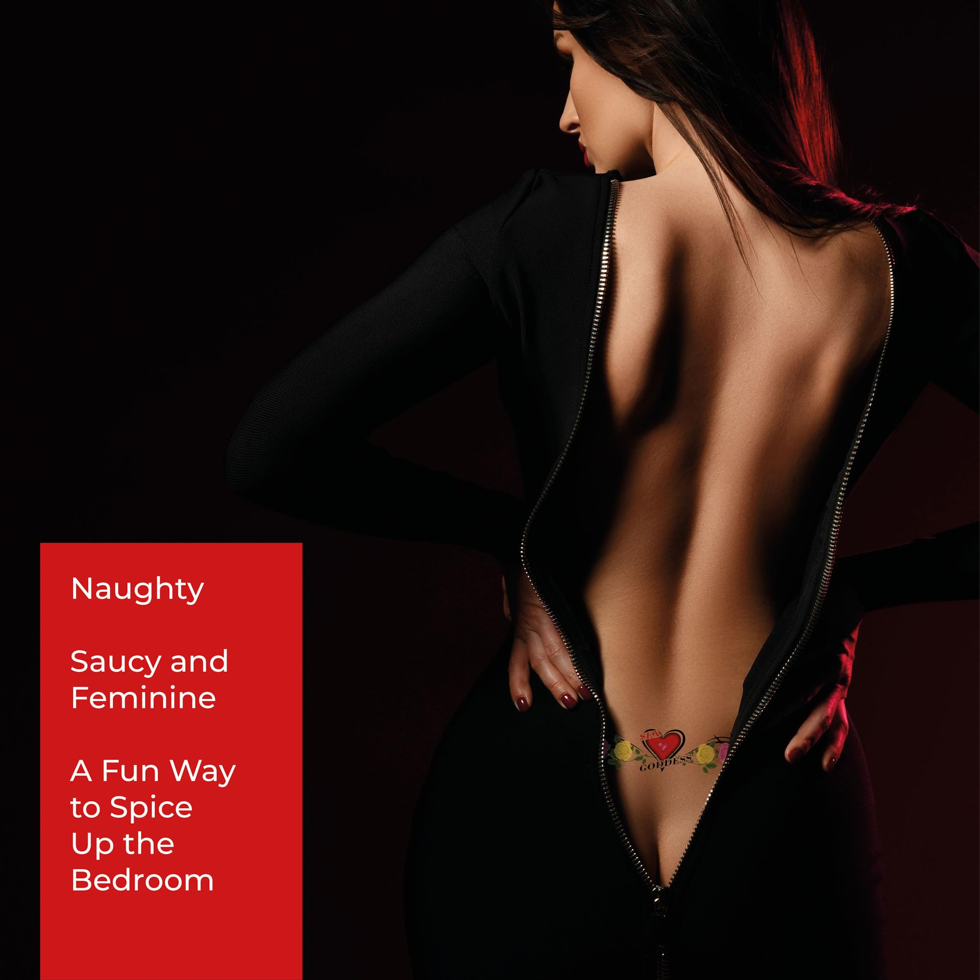 8 Extra Large Sexy Naughty Temporary Tattoos for Women Ladies - Adult Fun for Lower Back Legs Arms Stomach