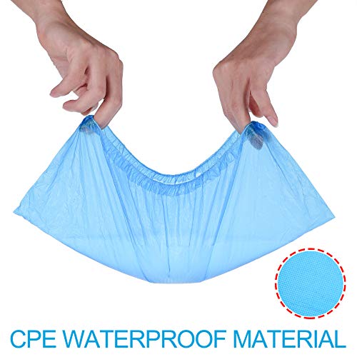 100 PCS(50 Pairs)Shoe Covers Disposable, Green Convenience, Recyclable, Boot Cover, Waterproof, Non slip, Dust proof, One Size Fit All, Durable CPE Material, Blue, Protect Your Shoes, Floor, Carpet