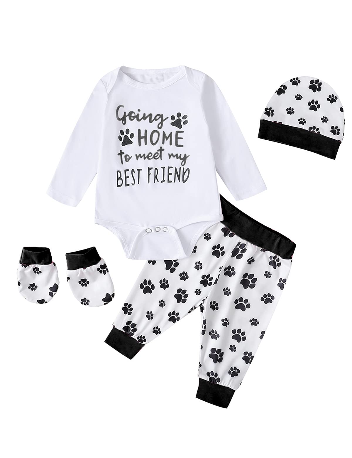 Aslaylme Newborn Boy Outfits Baby Coming Home Outfit Going Home Outit Baby Boy Bodysuit (Black Long,0-3 Months)