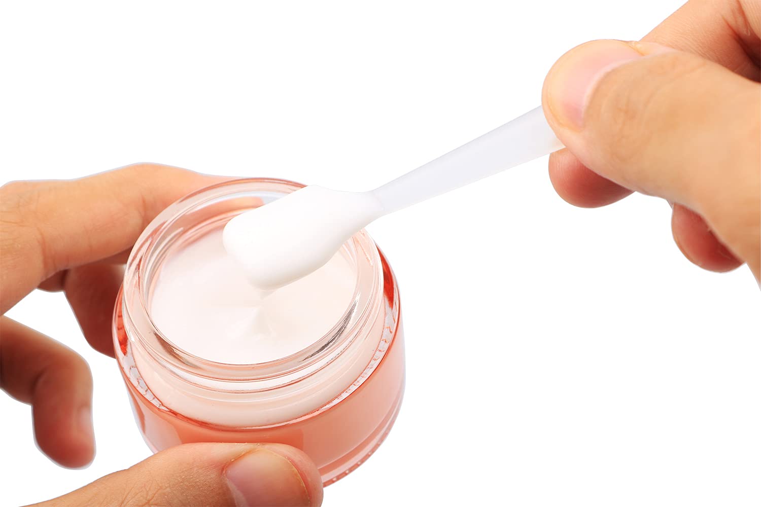 Furnido 4 Pack,1 oz/30ml Pink Glass Face Cream Jar Pot,Empty Thick Glass Cosmetic Cream Jar Container With Rose-Golden Cover,Inner Liners for Moisturizer,Eyeshadow,Makeup Emulsion