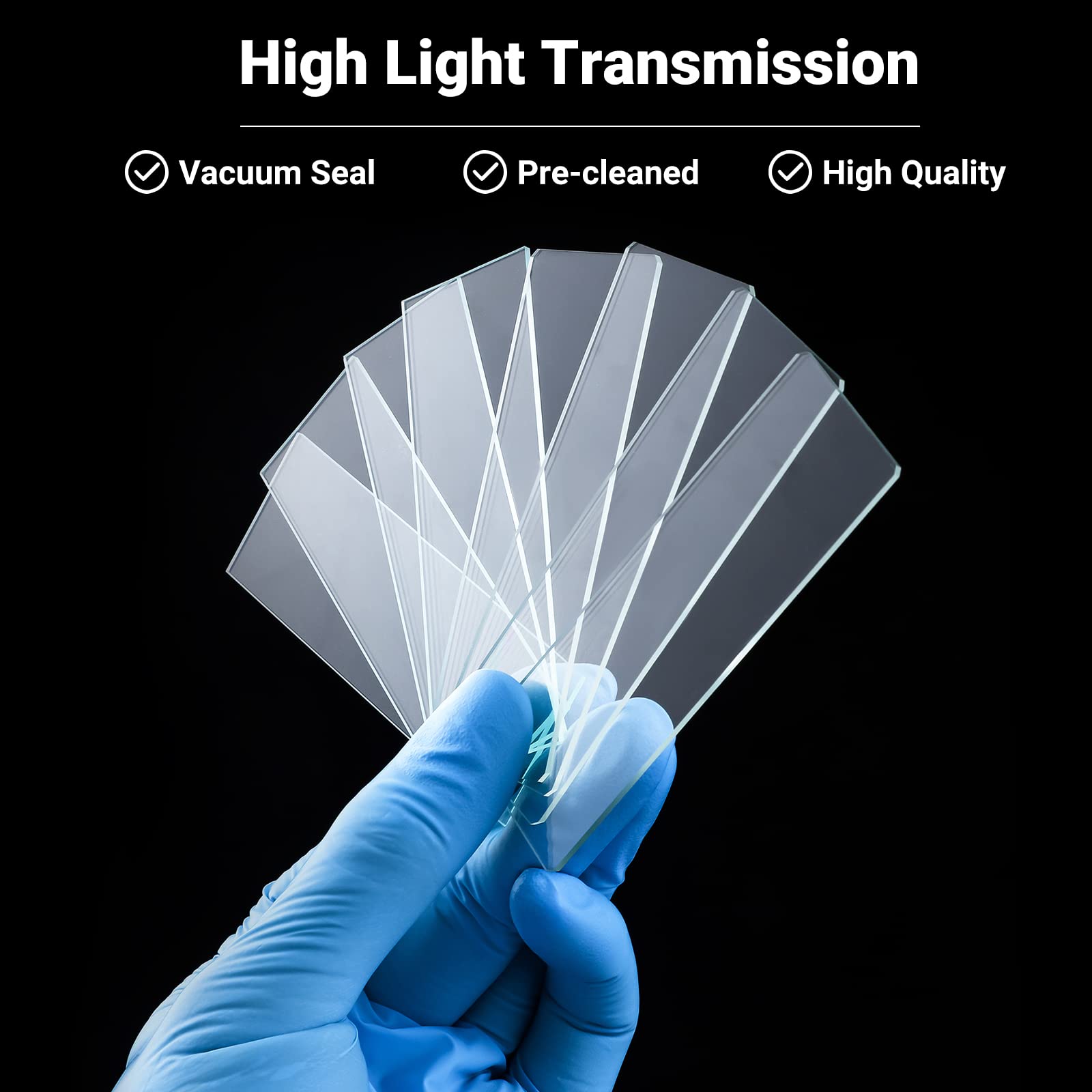 100PCS Microscope Slides Pre-Cleaned Blank Plate and 100PCS CoverslipsĀ for Wet Specimen, Lab Sample Observe, Gift for Kids