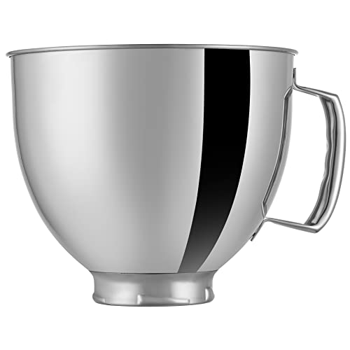 5 QT Stainless Steel Mixer Bowl Compatible With KITCHENAID TILT-HEAD STAND MIXERS 4.5-Quart (4.3 L) And 5-Quart (4.7 L) (Stainless Steel Polished)