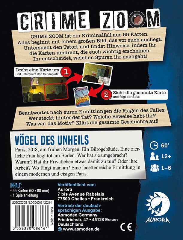 Asmodee ASM Crime Zoom Fall 2 - Vögel des Unheil | LDGD0005