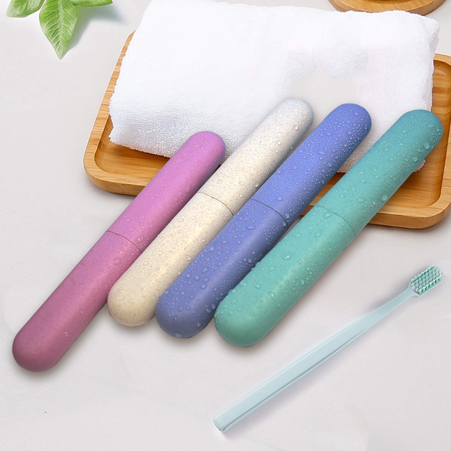 4 Pack Travel Toothbrush Case Portable Toothbrush Holder Toothbrush Travel Containers for Travel Business Trip Home Camping School