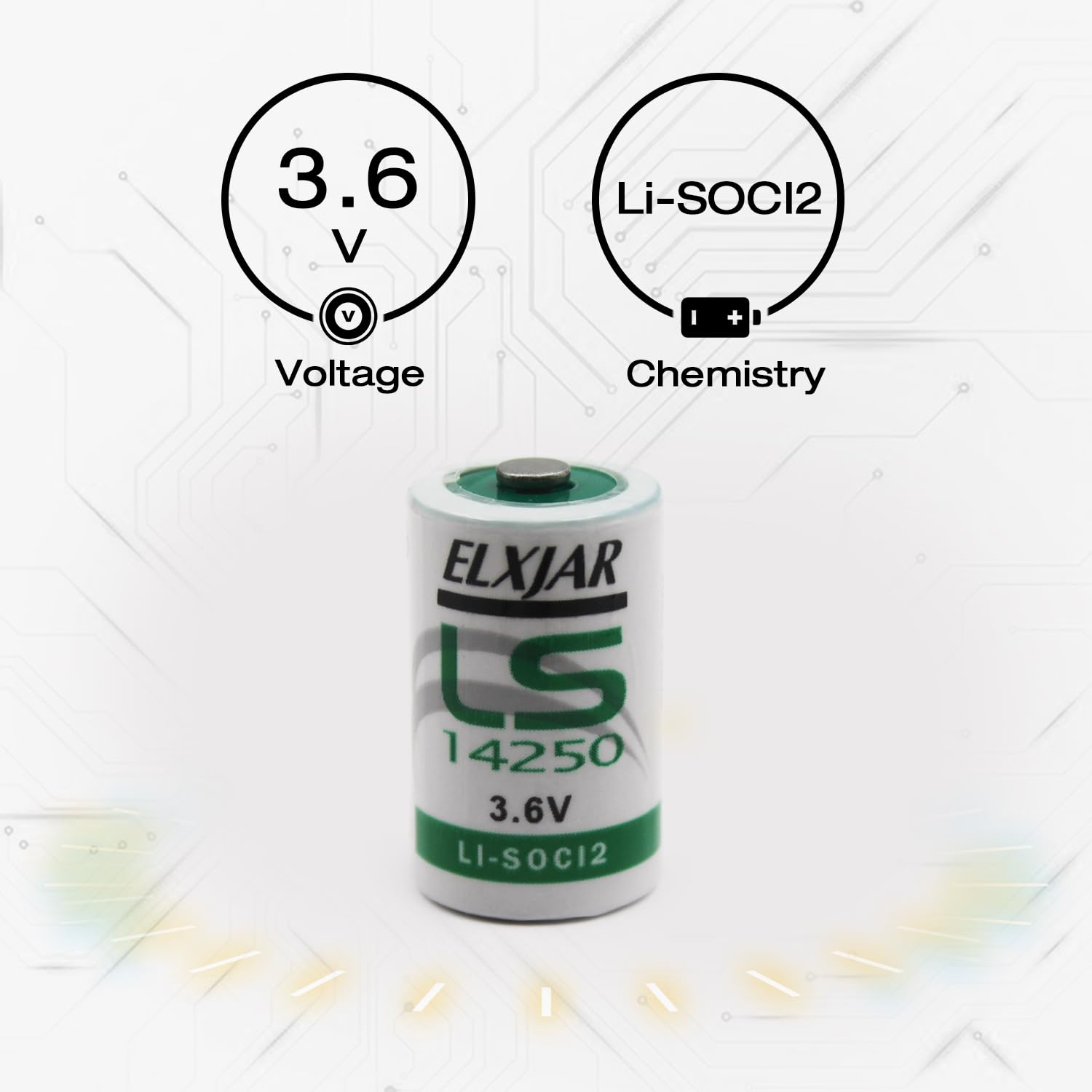 elxjar (20-Pack) 3.6V 1/2AA LS14250 Lithium for SAFT Water Meter Electricity Meter Gas
