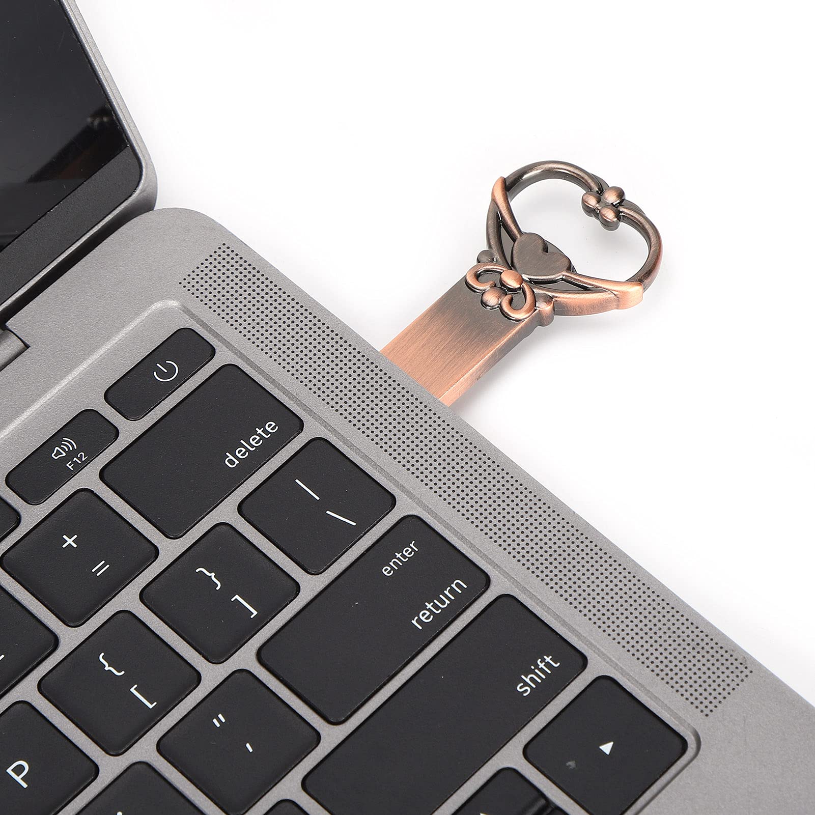 USB 2.0 Flash Drive, Waterproof Heart Shaped USB Memory Stick Pen Drive, Retro Novelty USB Storage Flah Drive Thumb Drive, Gift for Kids, Friends, Teachers(128GB)