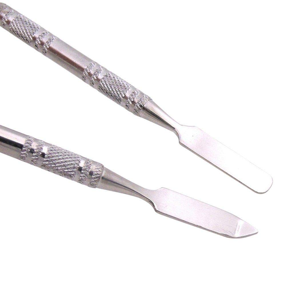 2 Pack Makeup Palette with Spatula, Stainless Steel 3-well Cosmetic Palette and Butterfly Makeup Palette, Nail-art Mixing Blending Makeup Tools for Eye Shadow, Eyelash, Lipsticks, Nail Art