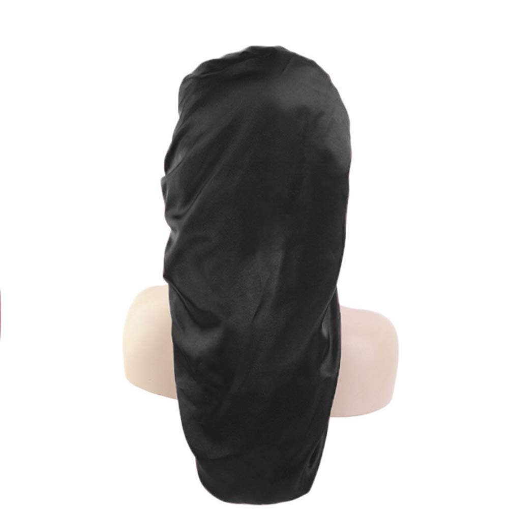 4 Pcs Bonnet for Braids, Dreadlock Cap Extra Long Soft Elastic Band Silky Satin Bonnet for Curly Hair Sleeping