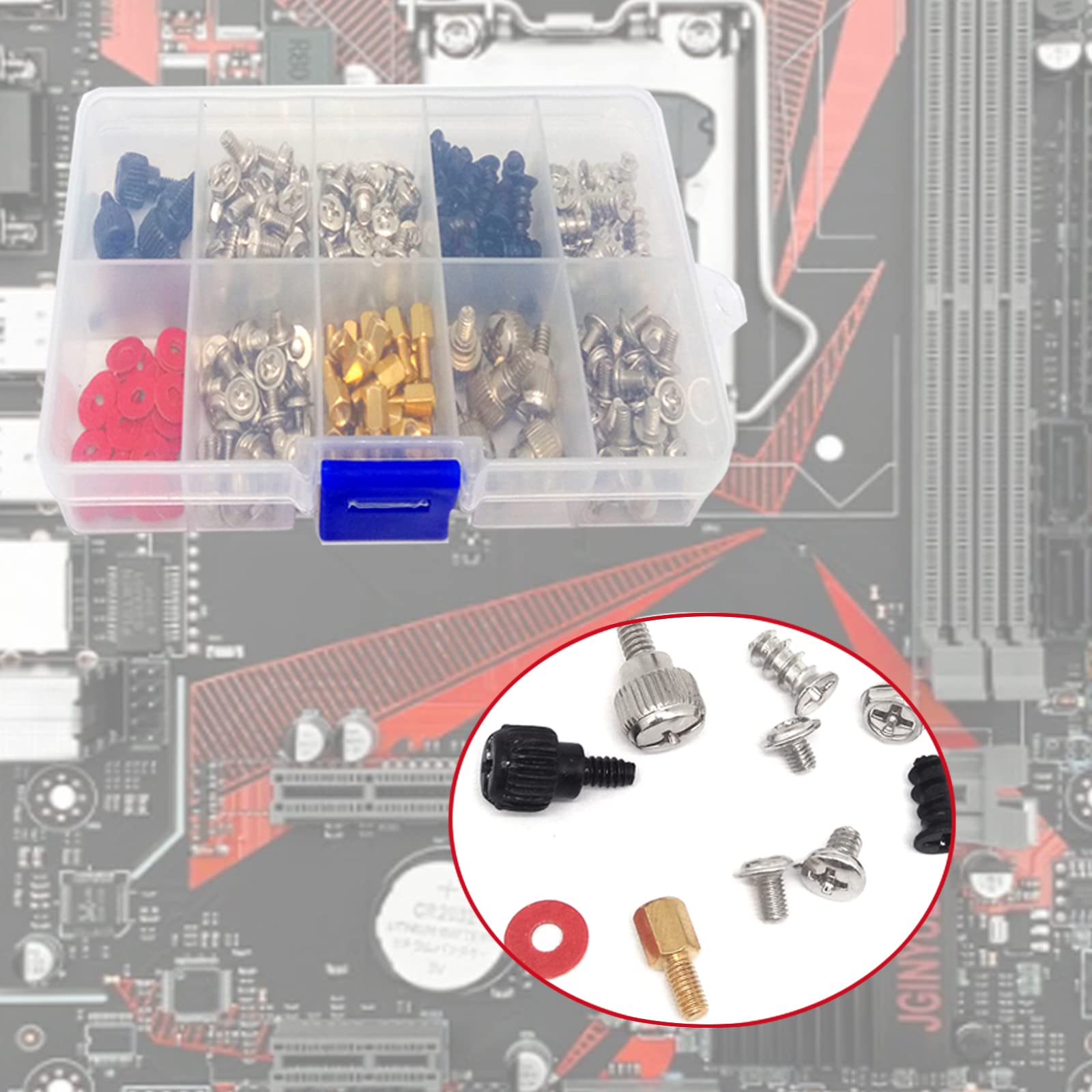 228pcs Computer Screws Standoffs Set Assortment Kit, for Computer PC Case Screw Nut Assorted Kit
