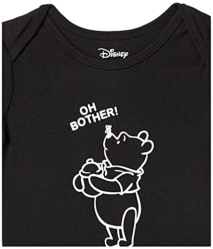 Amazon Essentials Disney | Marvel | Star Wars Unisex Babies' Short-Sleeve Bodysuits, Pack of 6, Winnie the Pooh Oh Bother!, 12 Months