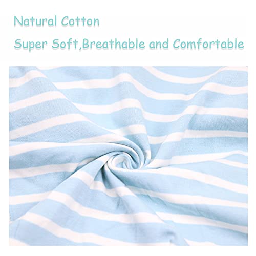 Hooyax Swaddle Blanket for Baby Boys and Girls, Cotton Swaddle Wrap Adjustable Sleep Sack for Newborn Baby, 3 Pack, Whale Stripe Animal Small(0-3 Month)