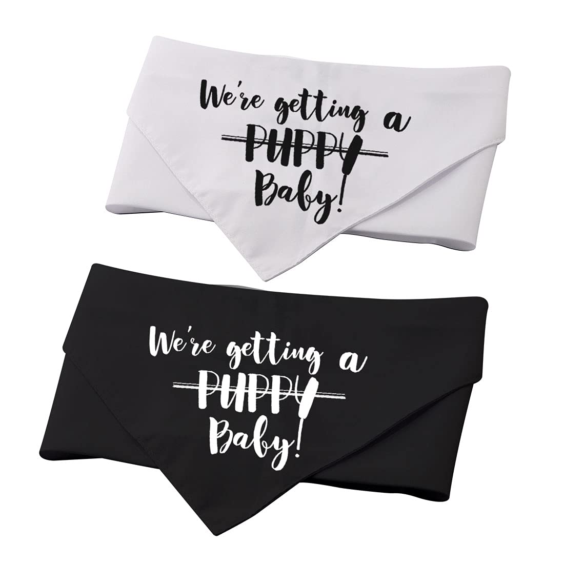 2 Pack We’re Getting a Puppy Baby Dog Bandana Pregnancy Announcement Baby Announcement Gift (Getting a Puppy Baby 2 pack)