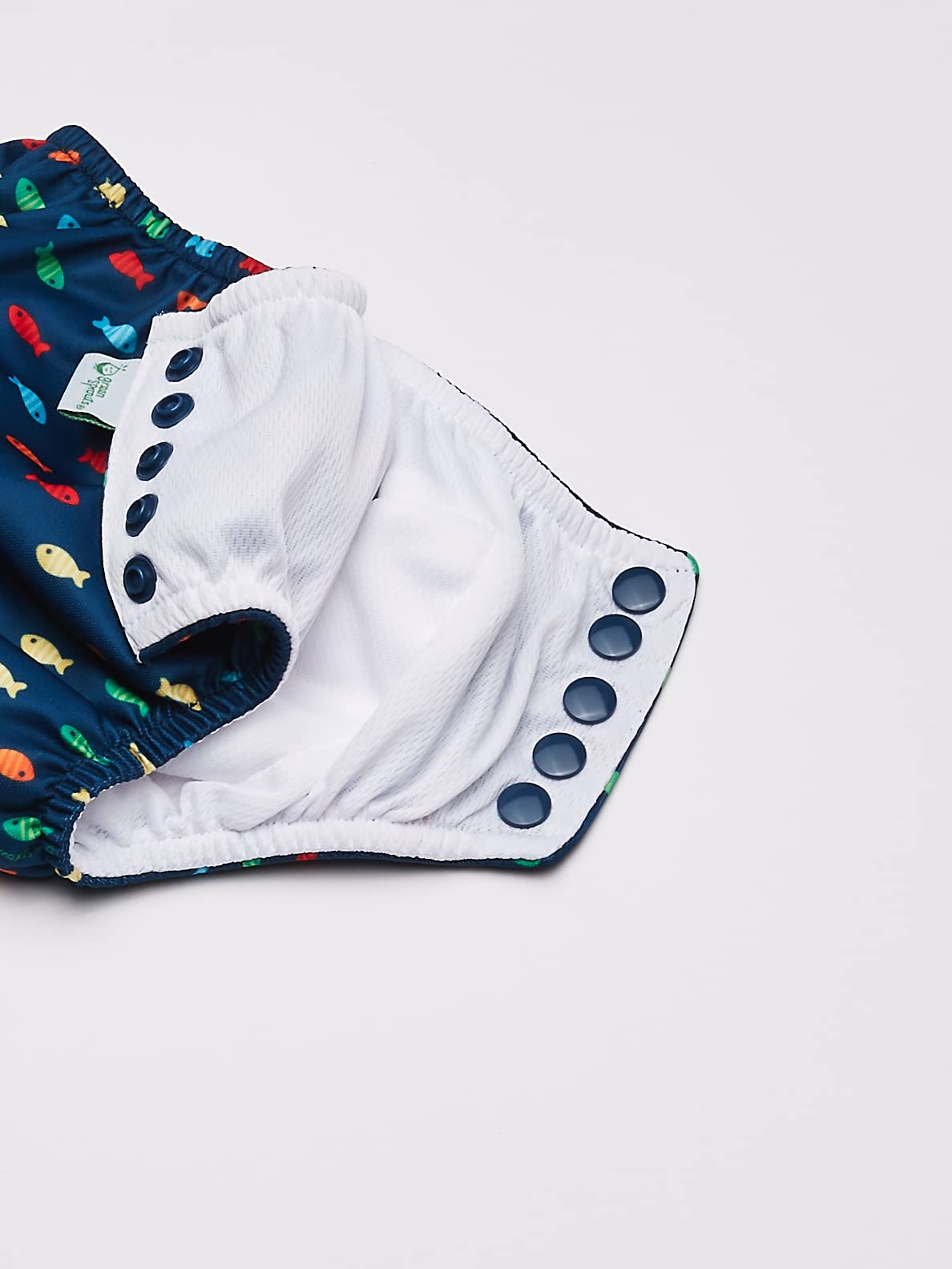 i Play Boys Reusable Absorbent Baby Swim Diapers Navy Fish Geo 6 Months