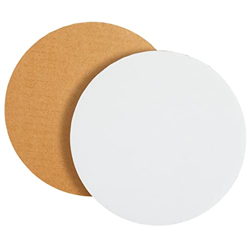 12-Pack Round 6 Inch Cake Boards, Disposable Cake Platter Board Base Tray, Cardboard Circles for Cake Plate Accessories, Cake Decorating Supplies for Desserts and Bakery (White)