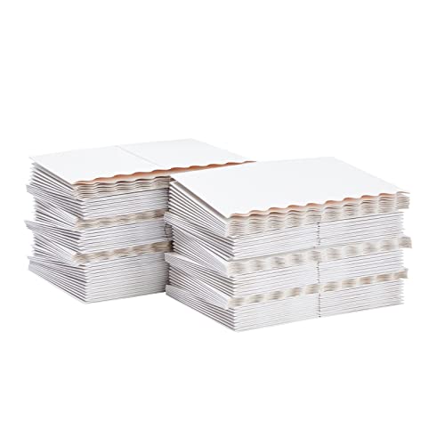 100 Pack Mini Popcorn Containers for Party Supplies, Bulk White Treat Boxes with Scalloped Edges for Movie Night Decorations (3 x 4 In)