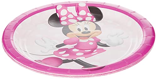 Amscan Minnie Mouse Round Dessert Paper Plates - 7" | Multicolor | Pack of 8