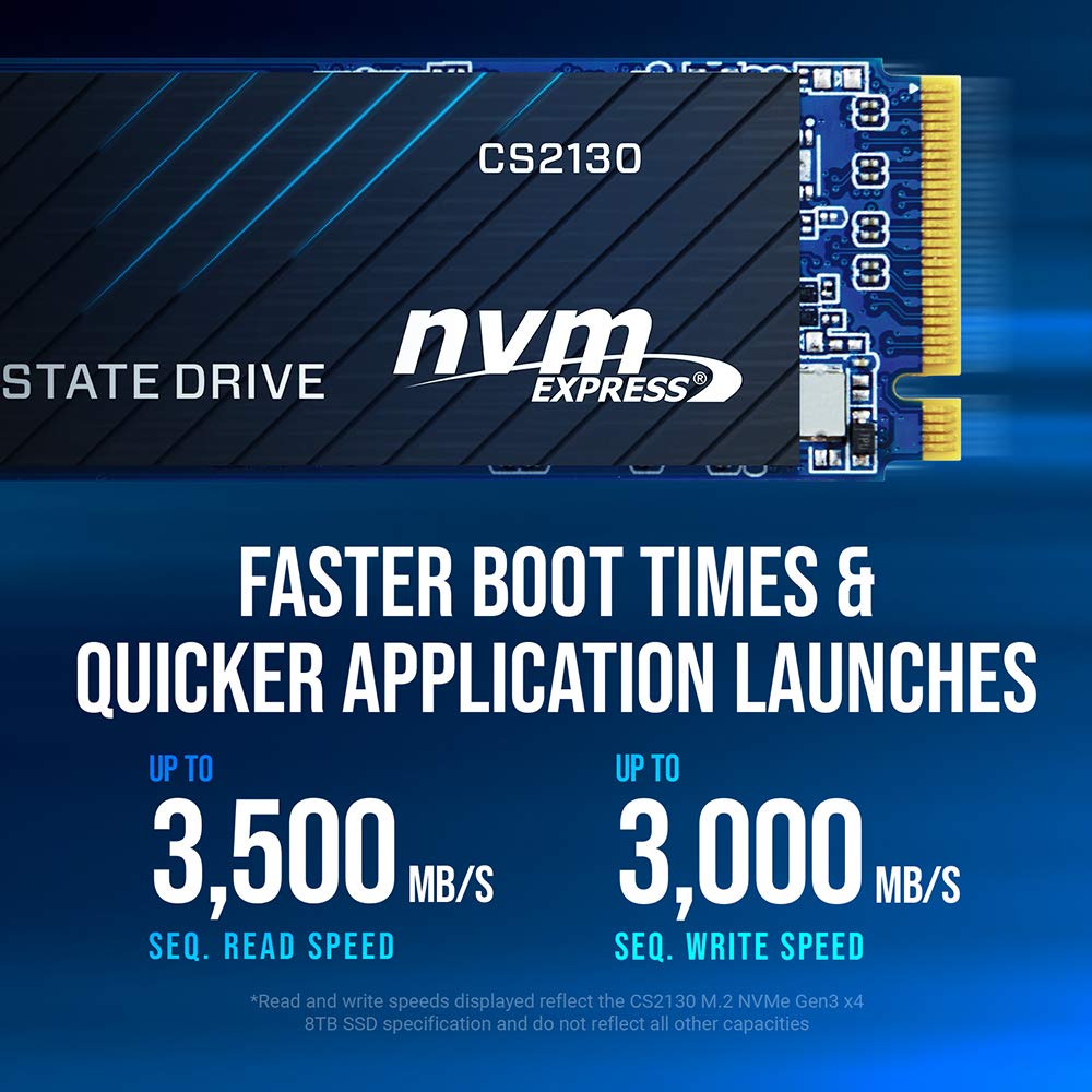 PNY CS2130 1TB M.2 PCIe NVMe Gen3 x4 Internal Solid State Drive (SSD), Read up to 3,500 - M280CS2130-1TB-RB