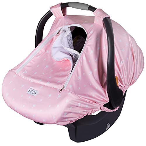 Car Seat Covers for Babies Girls Car Seat Canopy Stroller Cover for Spring Autumn Winter Car Seat Cover Infant Girl Babies Stretchy and Kick Proof with Net Multi Use Soft & Breathable