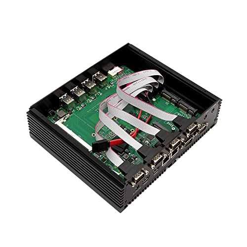 HUNSN Fanless Industrial PC, Mini Computer, Core I7 4500U 4510U 4578U, Windows 11 / Linux Ubuntu, IM04, 2 x HDMI, 2 x LAN, 6 x COM, 4 x USB3.0, 4 x USB2.0, 8G RAM, 512G SSD, 1TB HDD