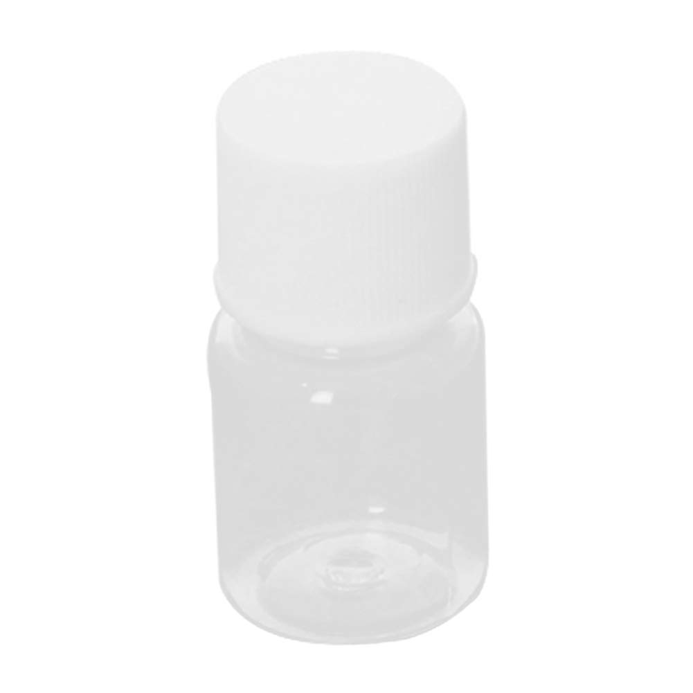 Bettomshin 20Pcs 5ml PE Plastic(Food Grade) Bottles, Sample Bottle Wide Mouth Sealing Storage Lab Container White for Sample Storage Transparent