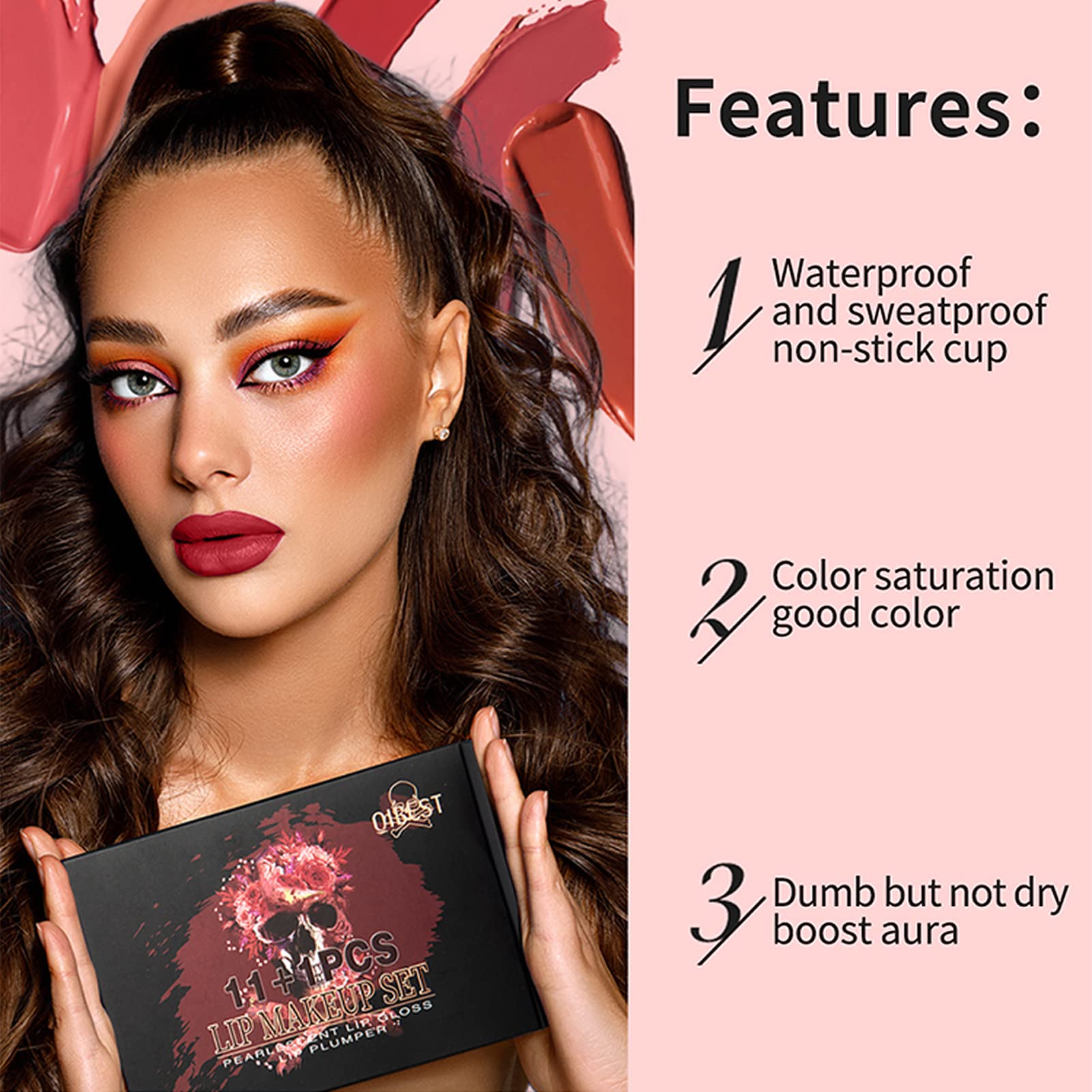 12 Colors Matte to Glitter Liquid Lipstick Set, Diamond Glitter Sparkly Lip Gloss Shimmer 24 Hour Long Lasting Waterproof Halloween Christmas Makeup Gift kit (A)