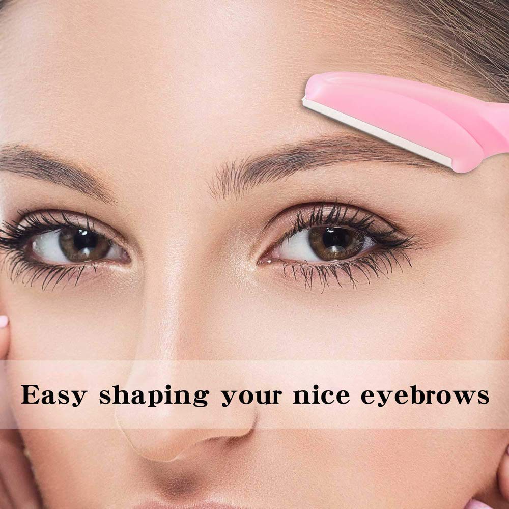 24 Pieces Eyebrow Razor Shaper Trimmer Shaver Women Men Facial Razor with Precision Cover by ACKLLR,Green Pink Yellow