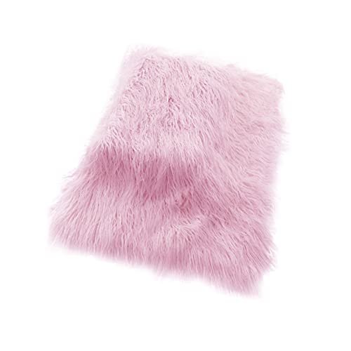 CALIDAKA Baby Photo Props Blanket,Newborn Faux Fur Photography Basket Stuffer Rug,Beanbag Background Backdrop Mat (Pink)