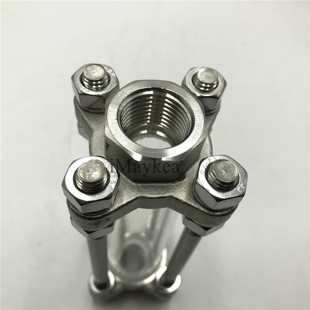 1/2" 3/4" 1" 1-1/4" 1.5" 2" NPT Female Thread Flow Sight Glass Stainless Steel 304 Flow Indicator Water Oil (2" DN50)