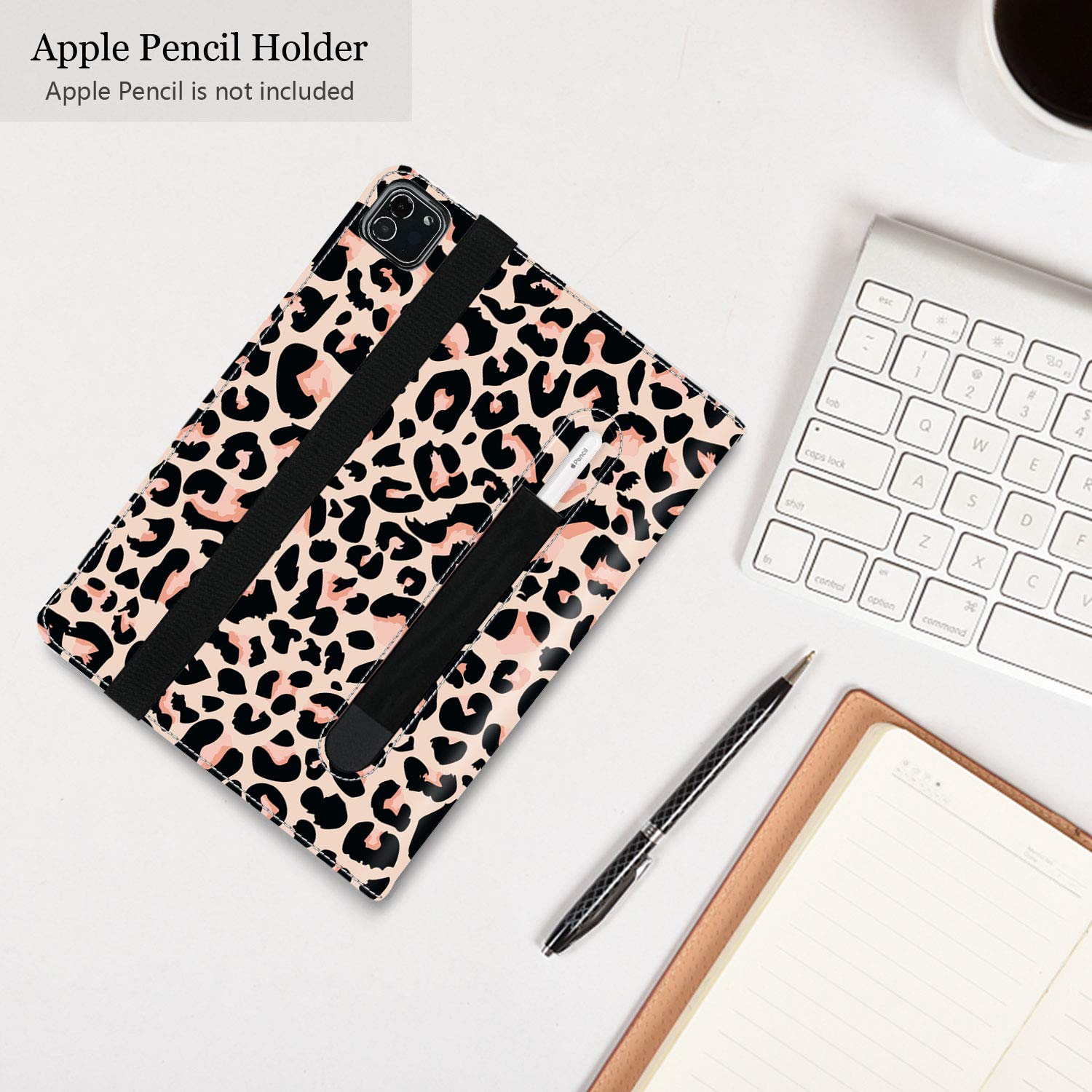 Hepix iPad Pro 12.9 Case 2022 2021 2020 2018 Leopard Print Cheetah iPad 6th 5th 4th 3rd Gen with Pencil Holder, Multi-Angle Pocket Slim Folio Stand Protective Cover Auto Sleep Wake