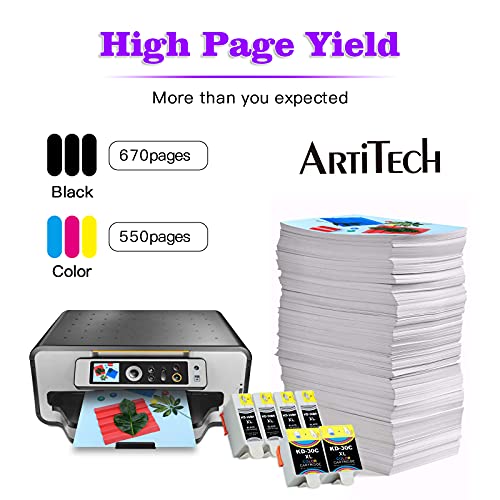 ARTITECH Replacement for Kodak 30XL Compatible Ink Cartridges (4 Black, 2 Color) Use for Kodak ESP 3.2, C110, C310, C315, Office 2150, Office 2170, Hero 3.1 Hero 5.1 Series Printers 1550532 1341080