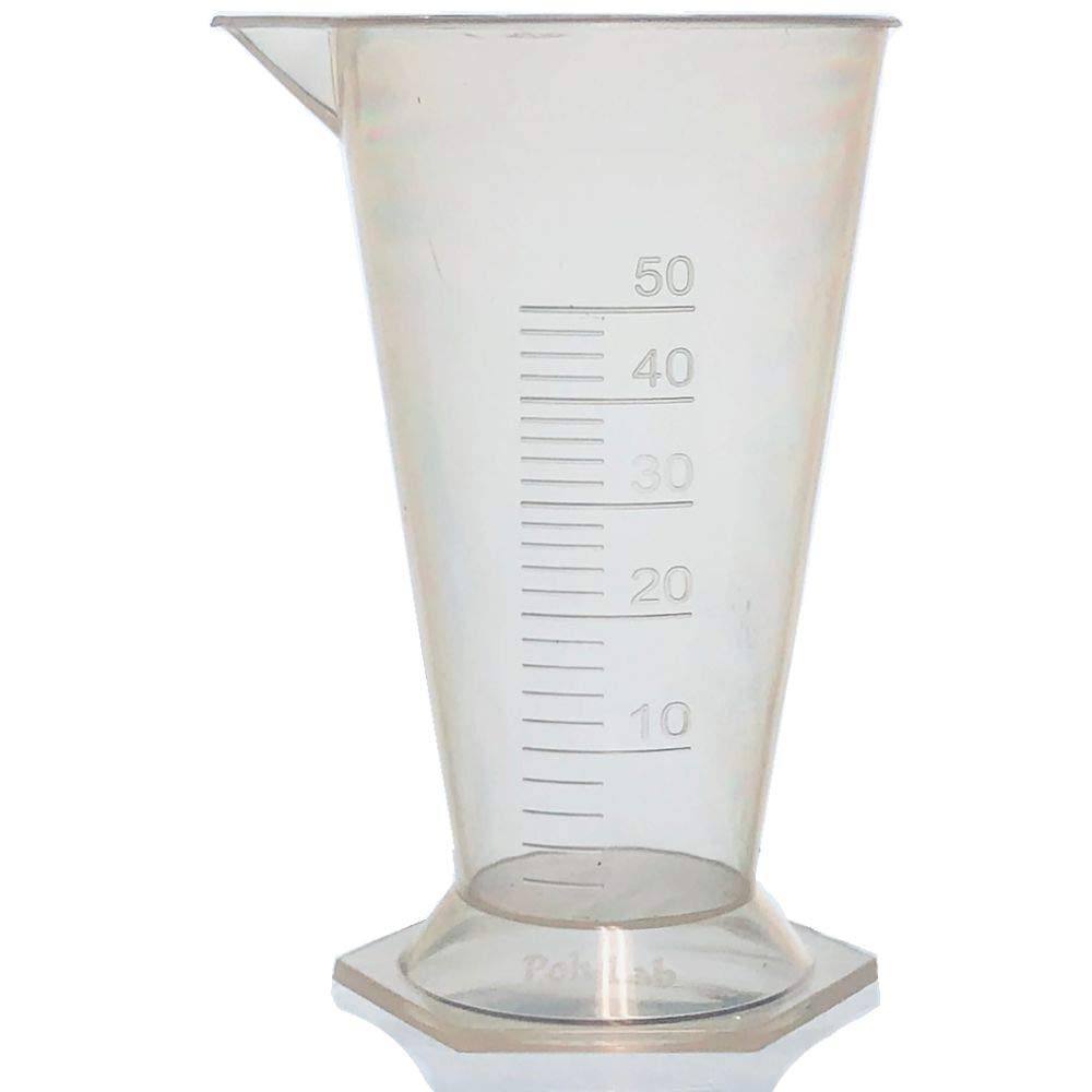 Conical Measuring Cup Set, 5 Sizes - 12, 25, 50, 125, and 200ml, Polypropylene, Hexagonal Base, Karter Scientific